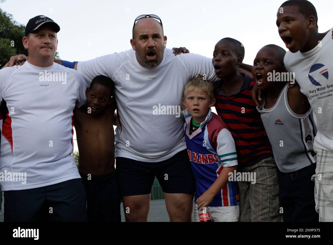 In this photo taken Monday March12, 2012 , rugby coaches Karl Vorwerk ...