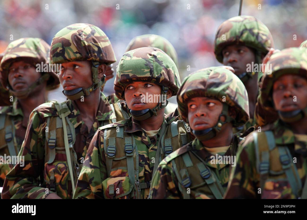 Kenya army soldiers during march past at the Nyayo National Stadium ...