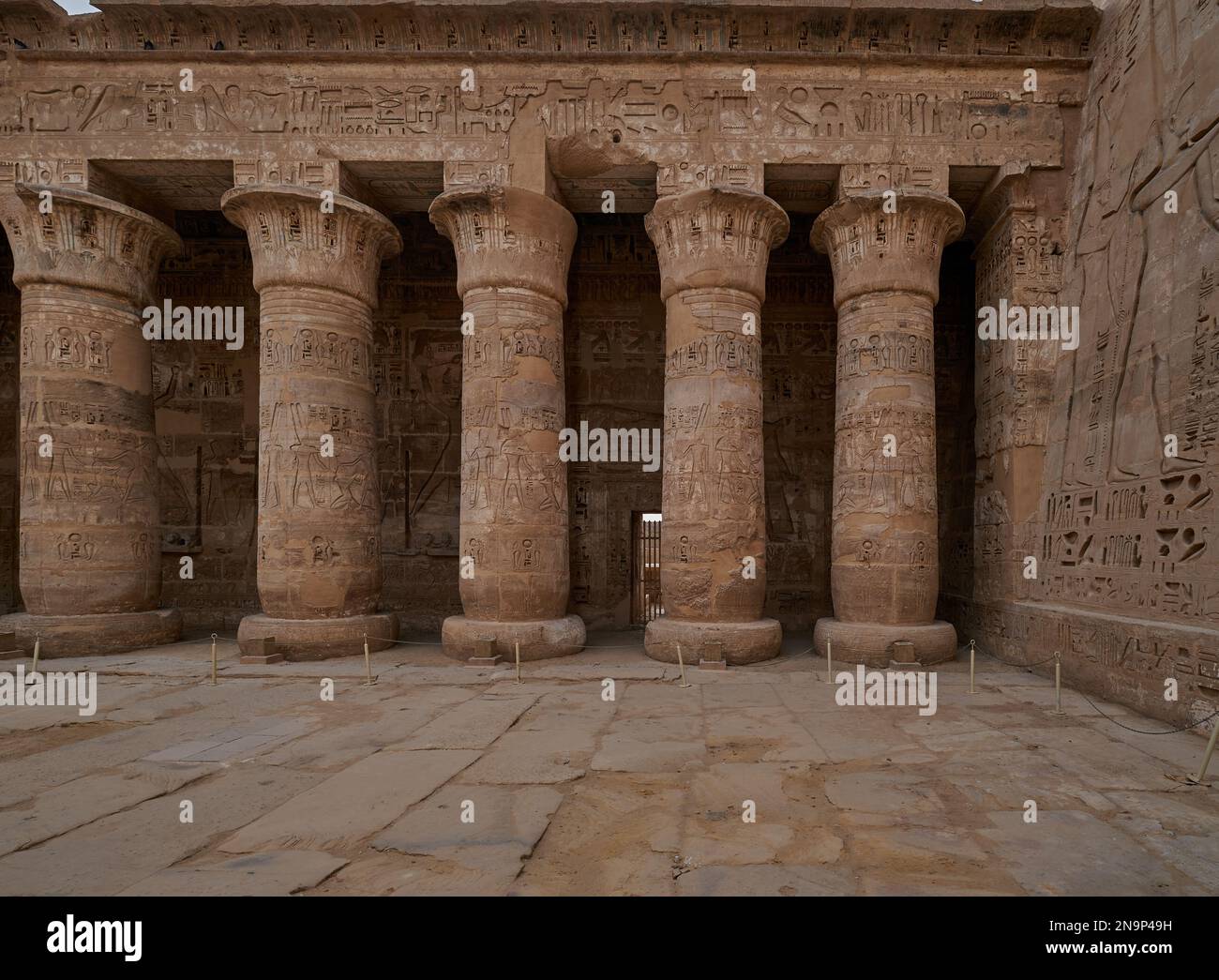 Mortuary Temple of Ramesses III at Medinet Habu in Luxor, Egypt showing ...
