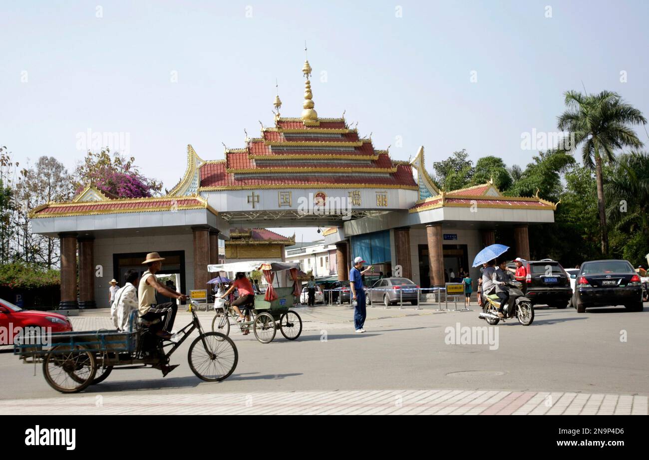 In this May 25, 2012 photo, a Chinese border check point with Myanmar ...