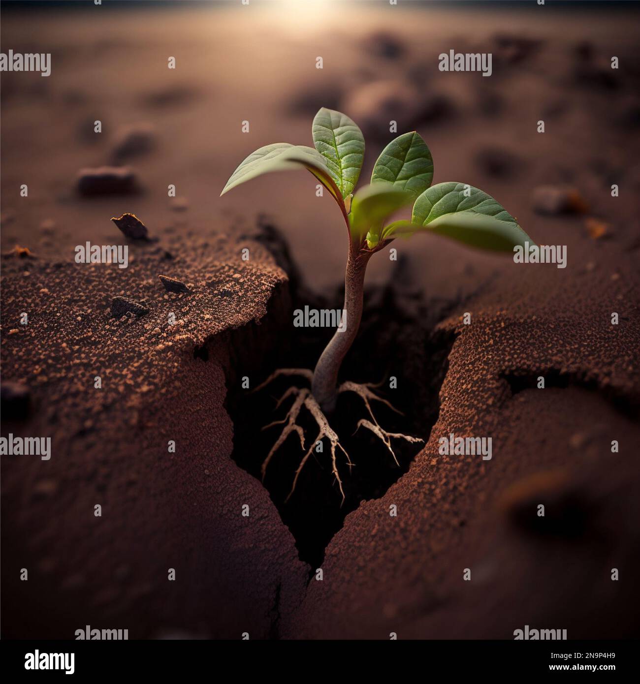 Little flower sprout grows through urban asphalt ground Eps 10 Stock ...