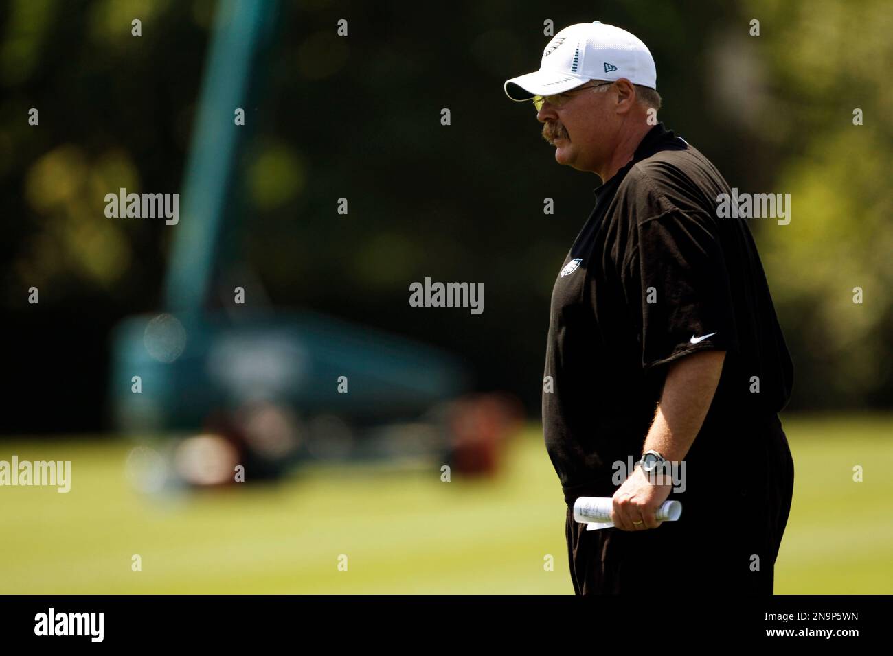 Philadelphia Eagles coach Andy Reid walks during practice at the team's ...