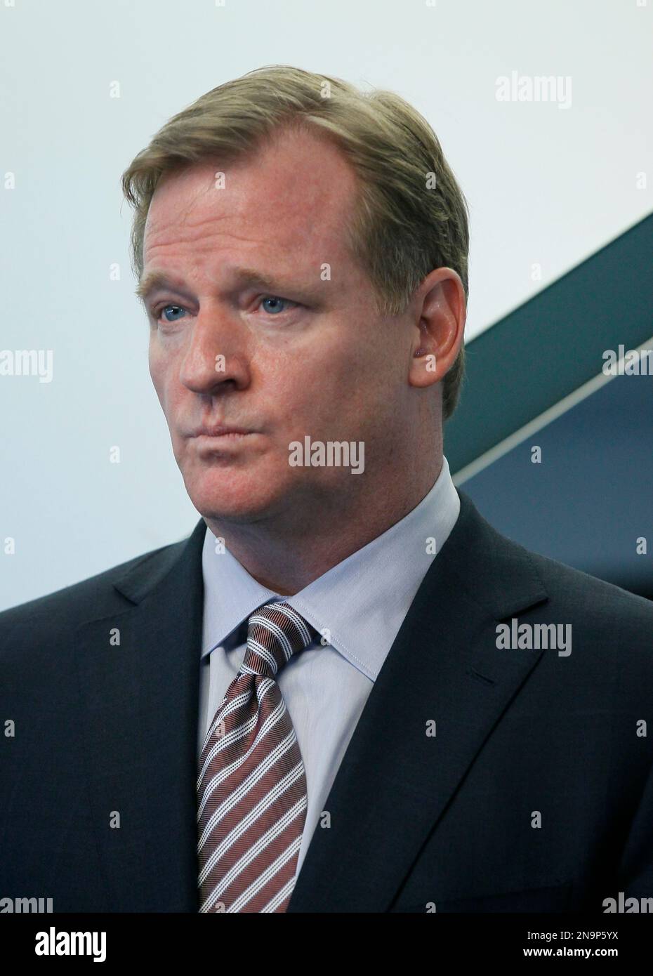 NFL Commissioner Roger Goodell during a news conference that recongized ...
