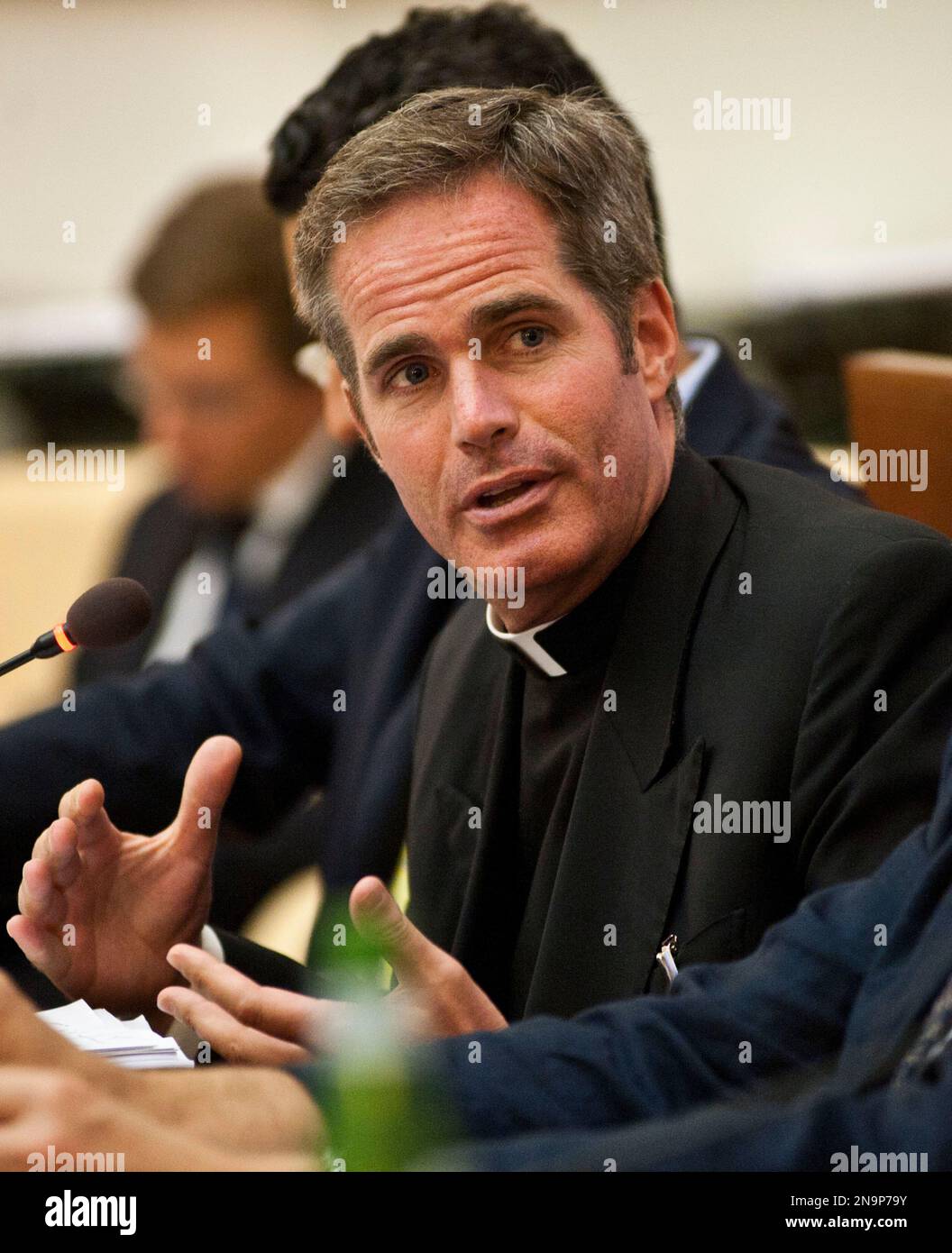 In this 2011 picture, Father Thomas Williams gestures during a meeting ...