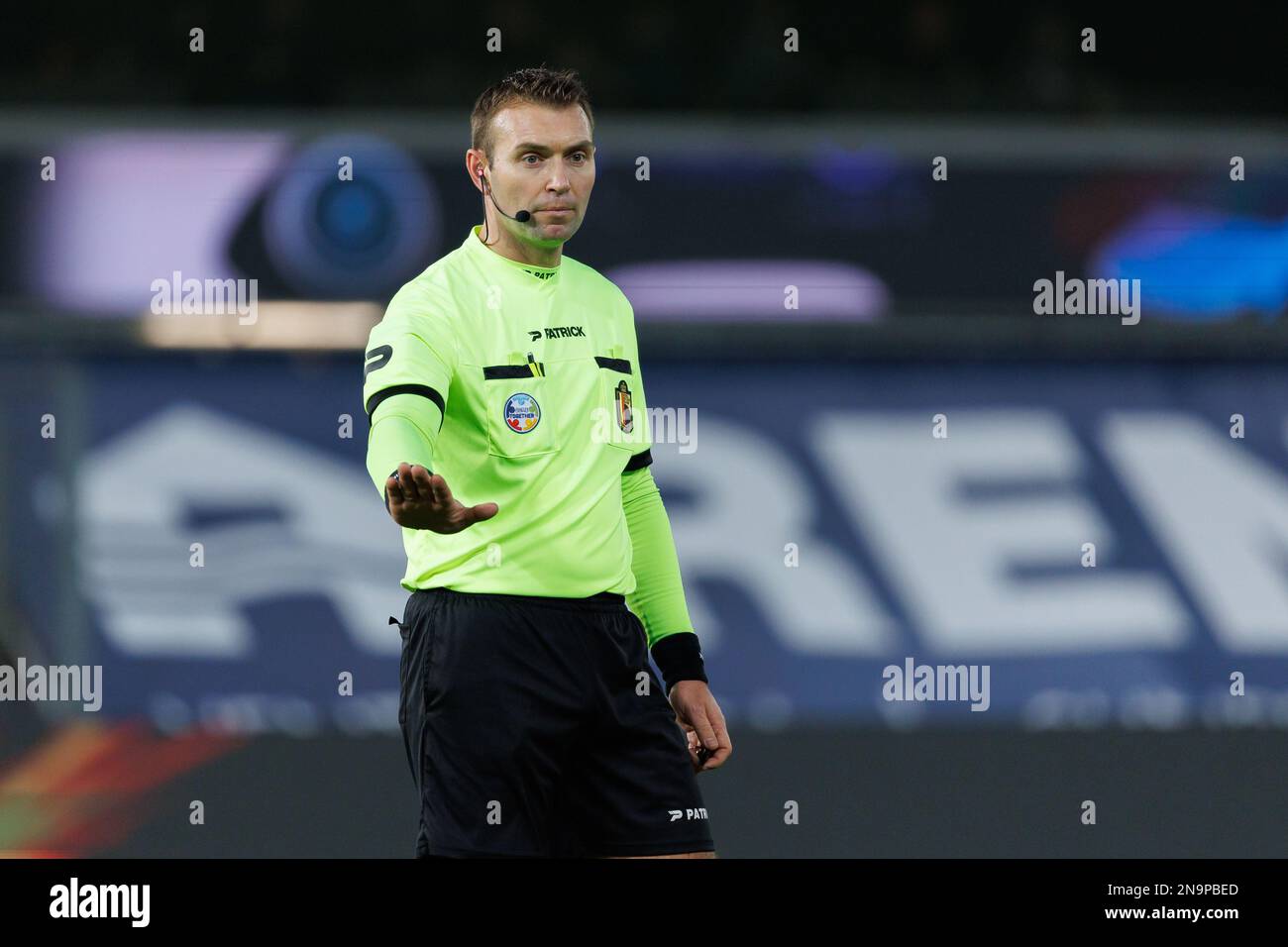 referee Nicolas Laforge pictured during a soccer match between SV Zulte ...