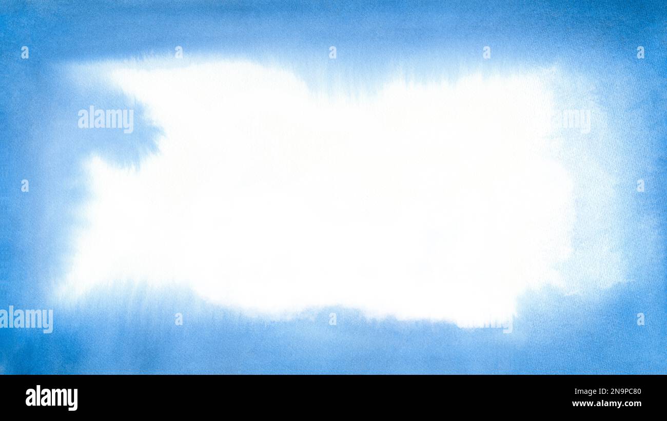 Blue azure turquoise abstract watercolor frame background for textures ...