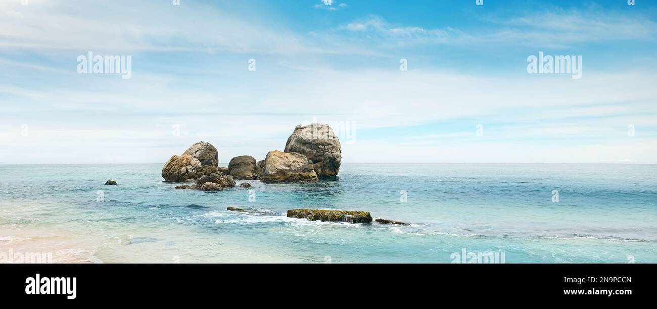 large rock in the ocean Stock Photo - Alamy