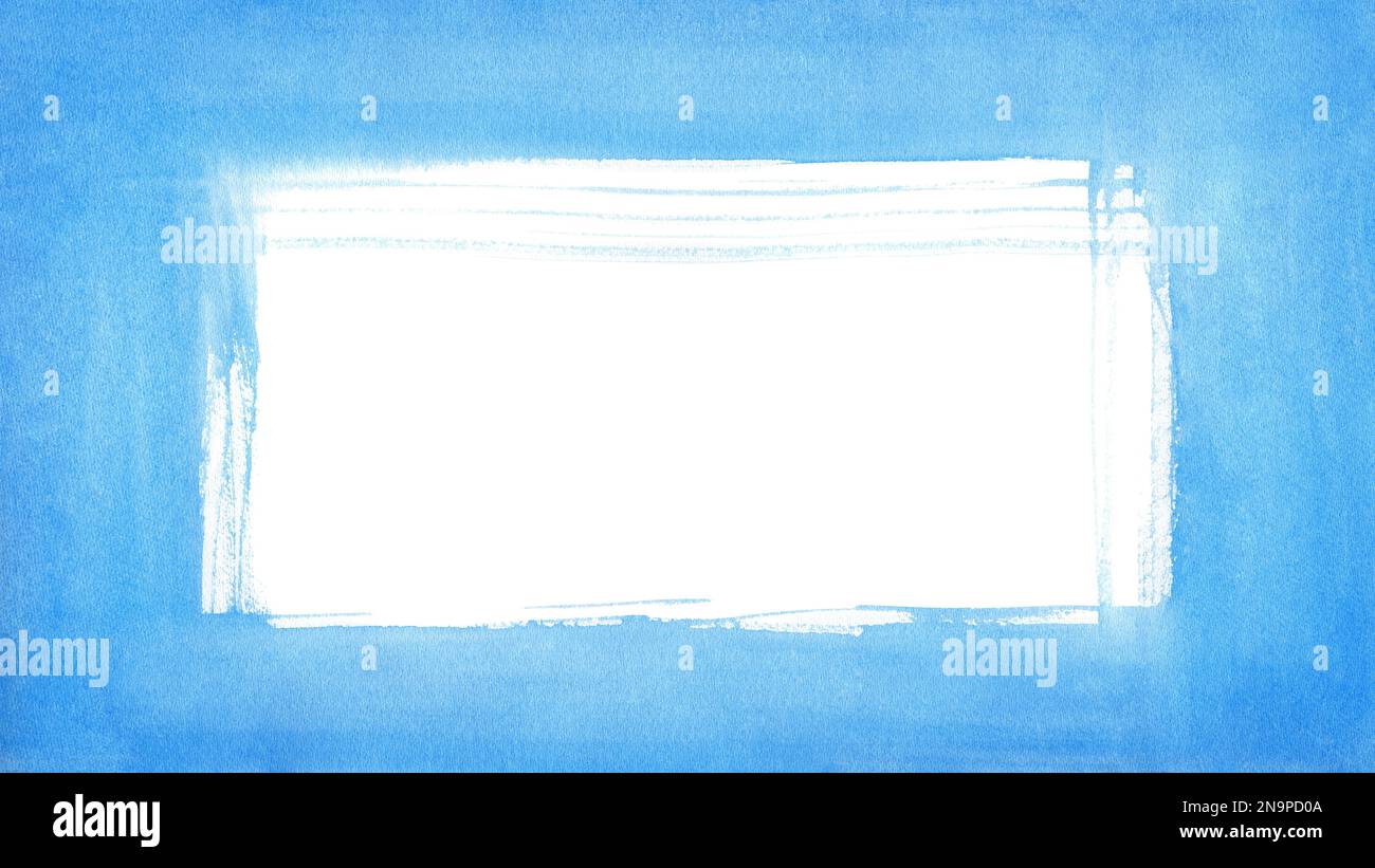 Blue azure turquoise abstract watercolor frame background for textures ...