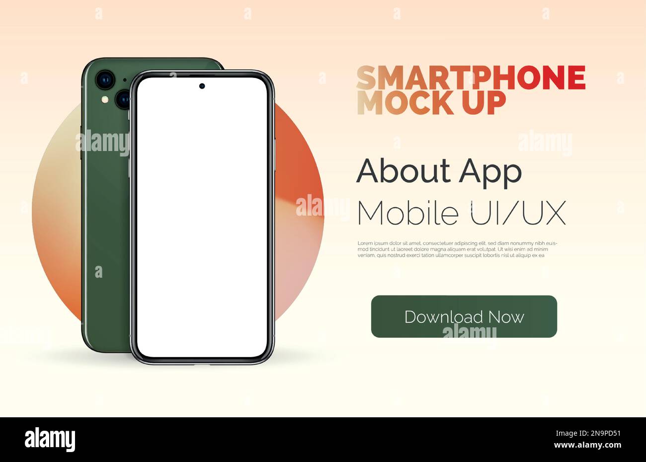 Concept of touch screen smart phone with blank interface. Smartphone ...