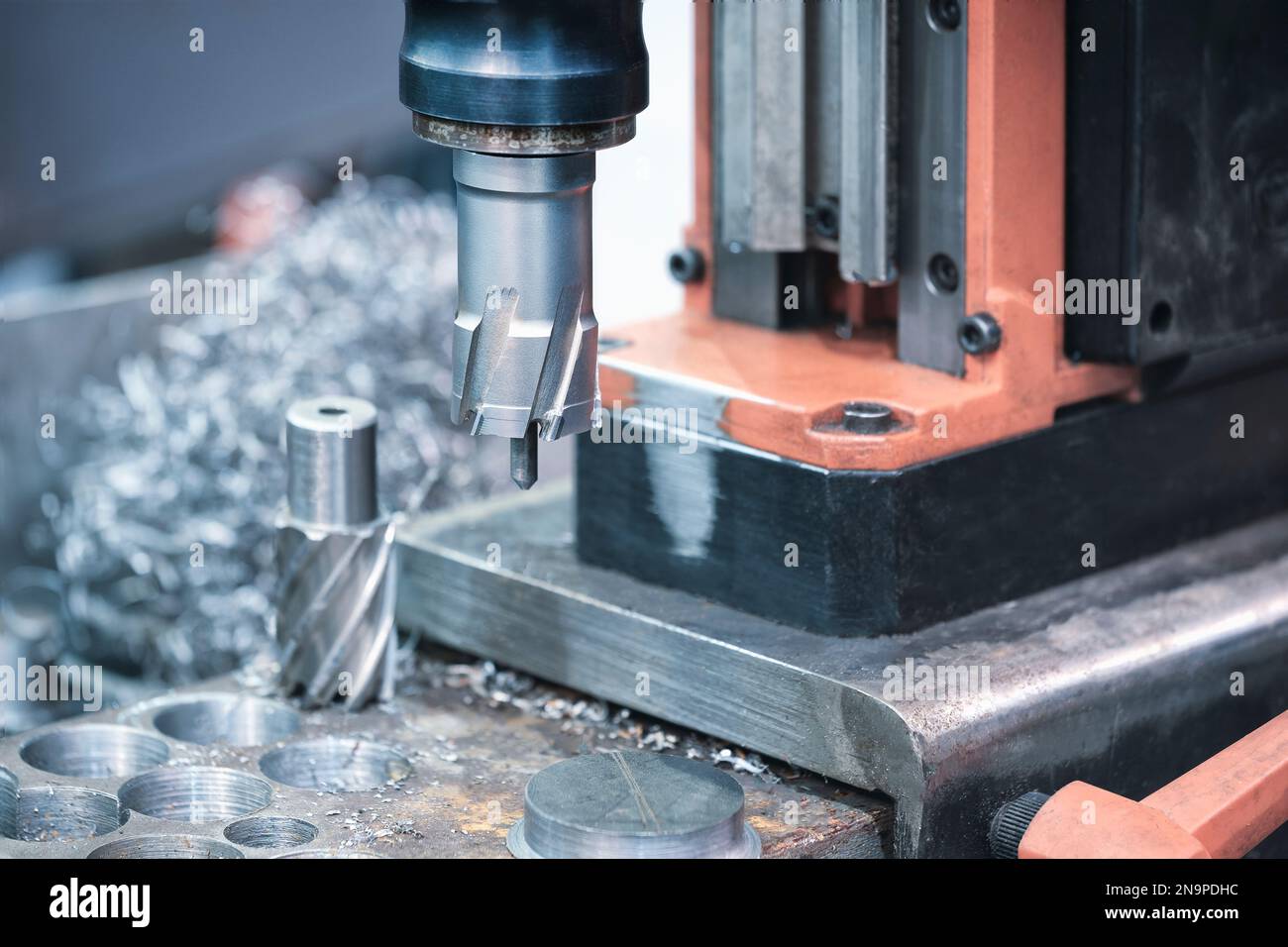 Industrial metalworking cutting process by milling cutter, Industrial ...