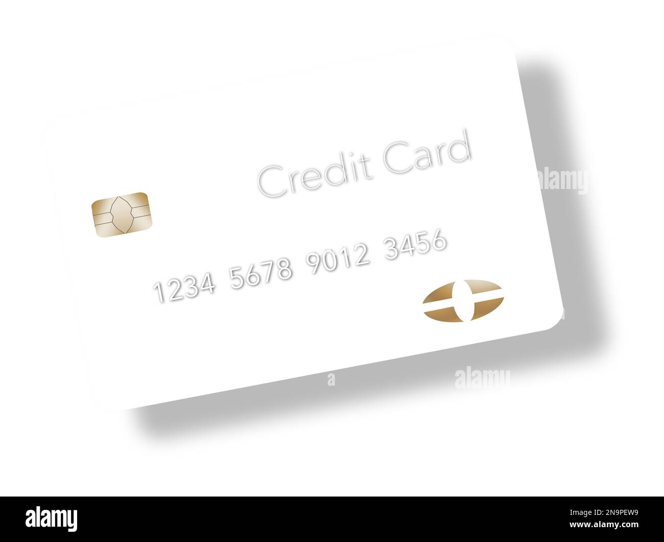 For a unique look, a white credit card is seen on a light background ...