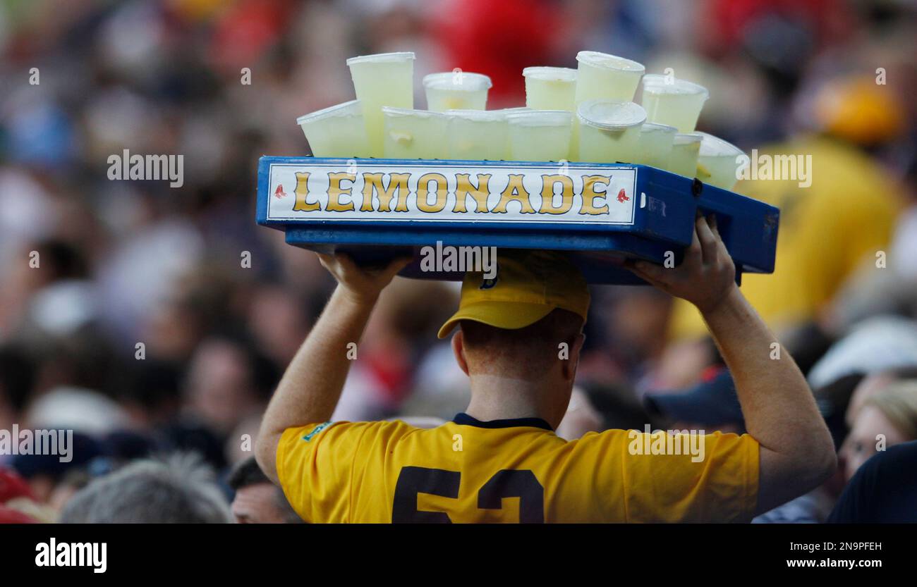 Lemonade vendor at an MLB baseball game at Fenway Park in Boston ...
