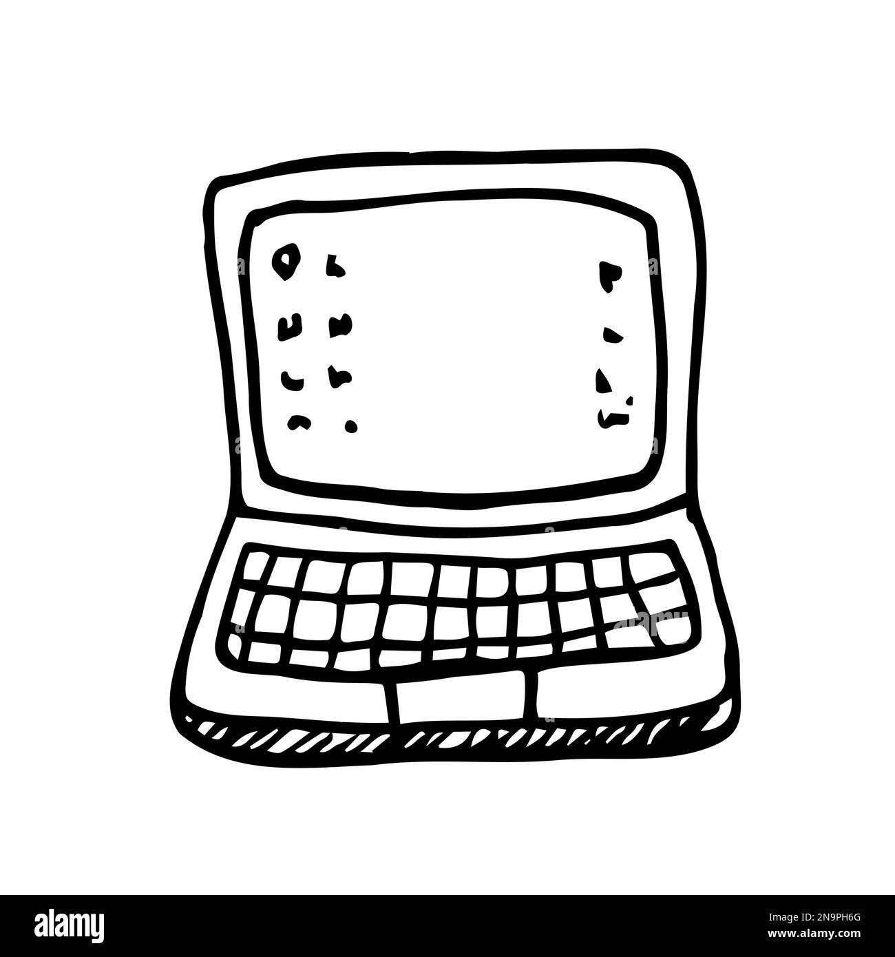 Doodle laptop icon in vector. Hand drawn laptop icon. Doodle computer ... Doodle laptop icon in vector. Hand drawn laptop icon. Doodle computer ...