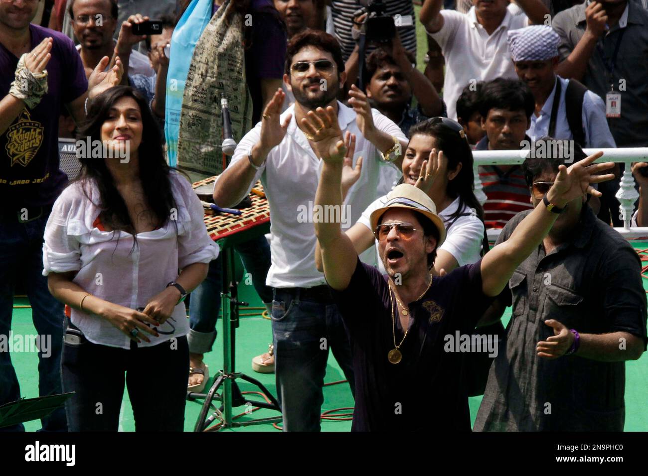 Kolkata Knight Riders team co-owner and Bollywood actor Shah Rukh Khan ...