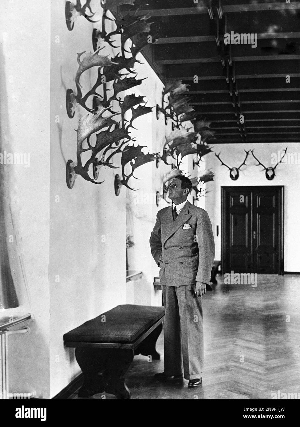 Crown Prince Frederick of Denmark with some of his hunting trophies, in ...
