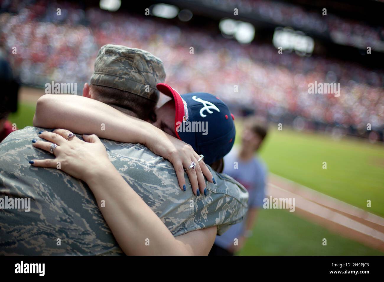 U.S Air Force Master Sgt. David Sims, left, of Centerville, Ga., is ...