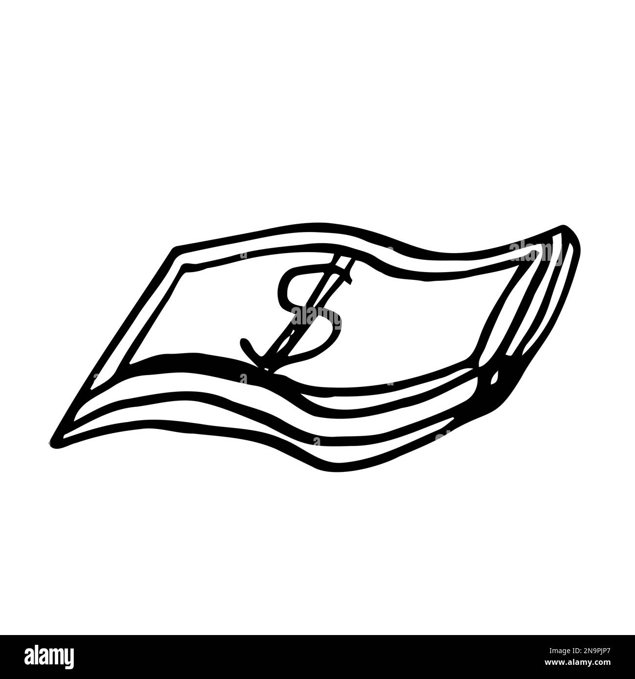 Stack of money. Vector Doodle cartoon illustration isolated on white ...