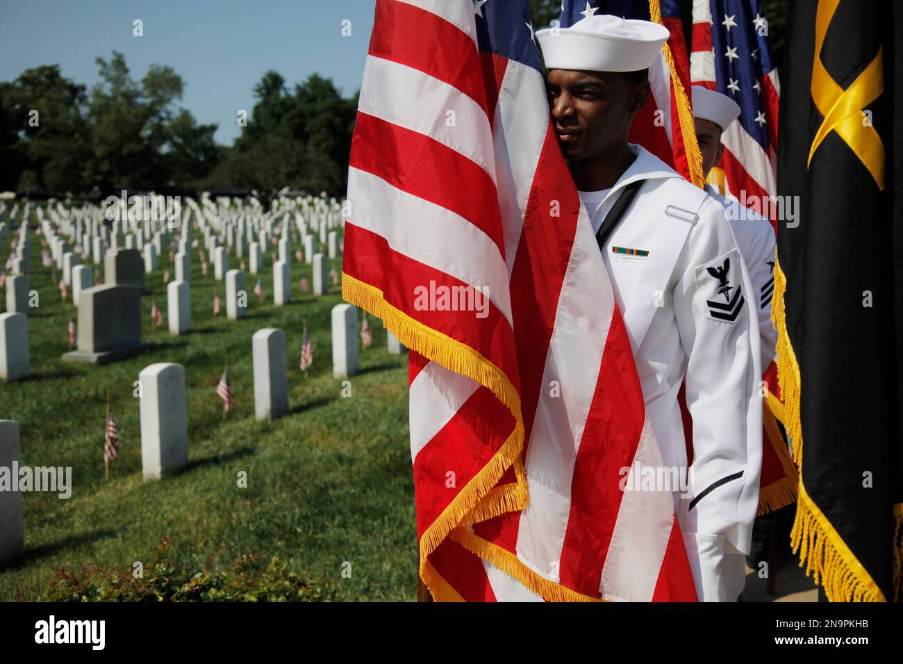 Honor Guard members line up for the Memorial Day Observance at the ...