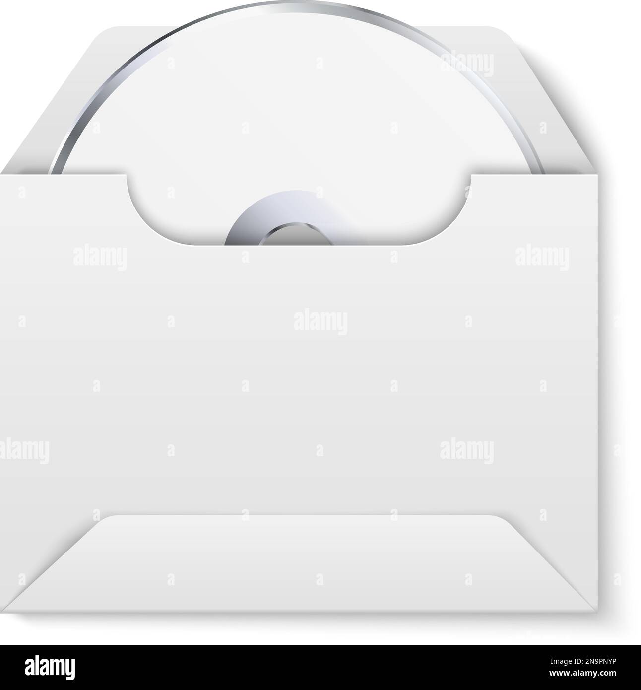 Office stationery. Realistic compact disk in blank paper envelope ...