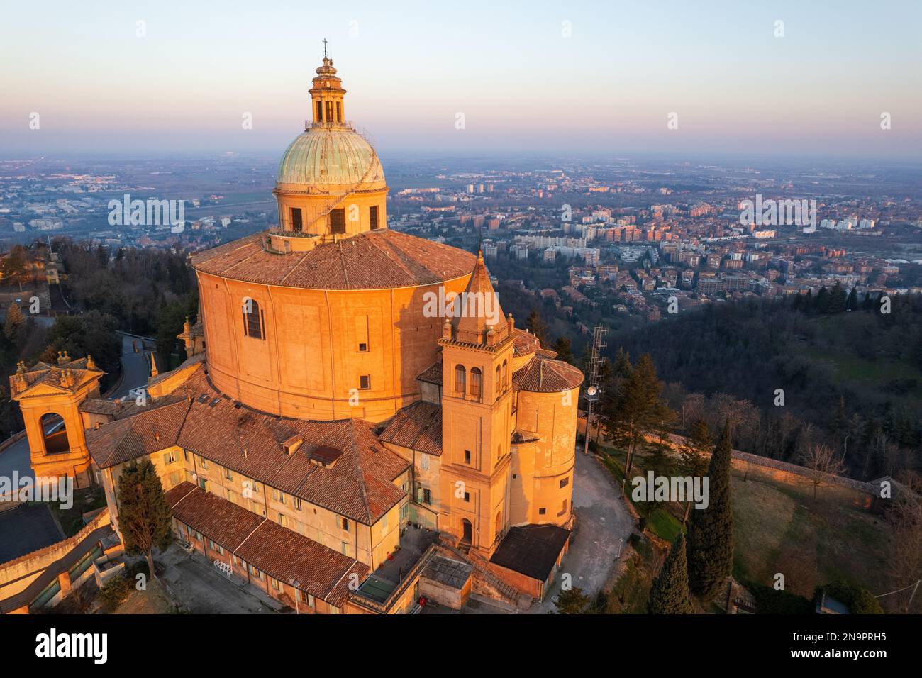 Aerial view of sanctuary of Madonna di San Luca in Bologna Stock Photo - Alamy
