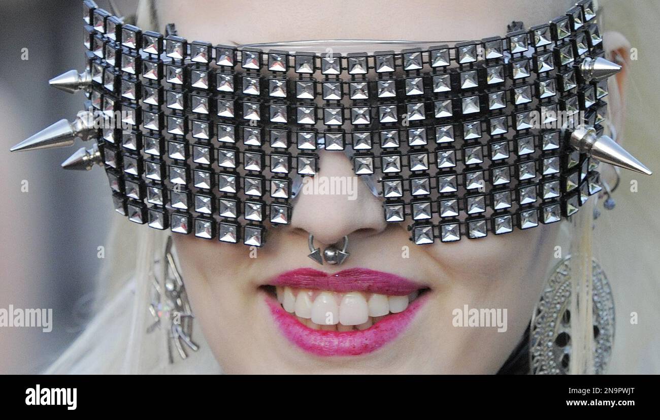 A participant of the industrial and gothic music festival Wave-Gotik ...