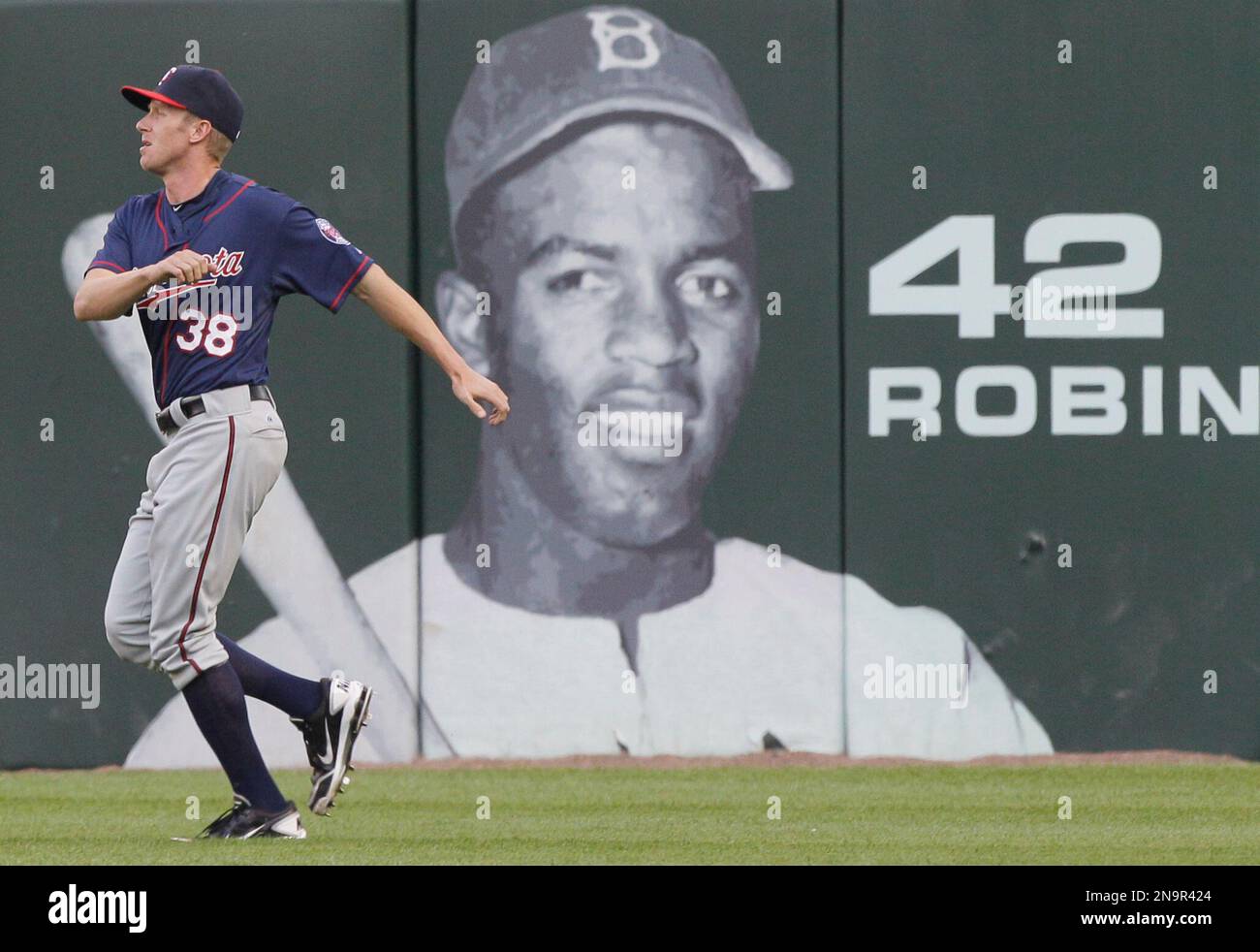 Minnesota Twins starter Cole De Vries stretches before a baseball game ...