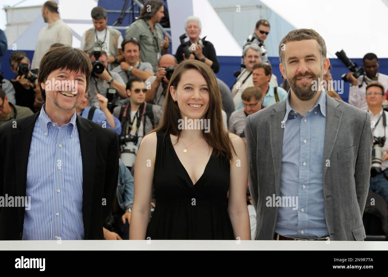 From left, co-directors Ken Burns, Sarah Burns and David McMahon pose ...