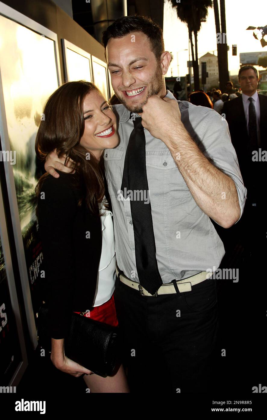 Cast members Jonathan Sadowski, right, and Devin Kelley pose together ...