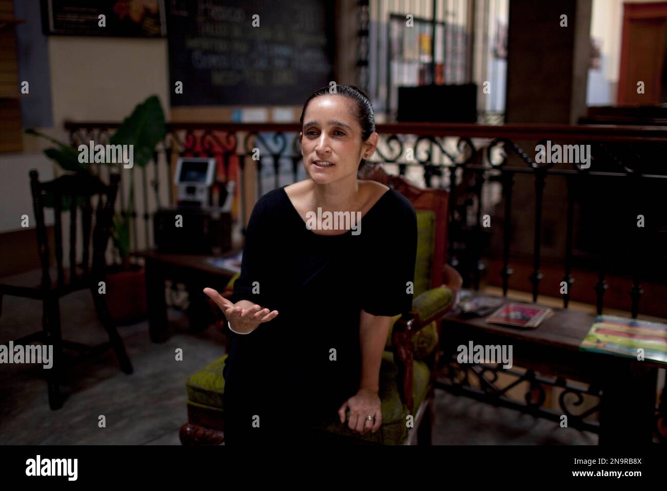 Mexican photographer Yvonne Venegas speaks at a news conference ...