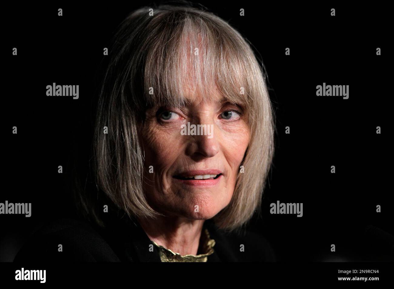 Edith Scob smiles during a press conference for Holy Motors at the 65th ...