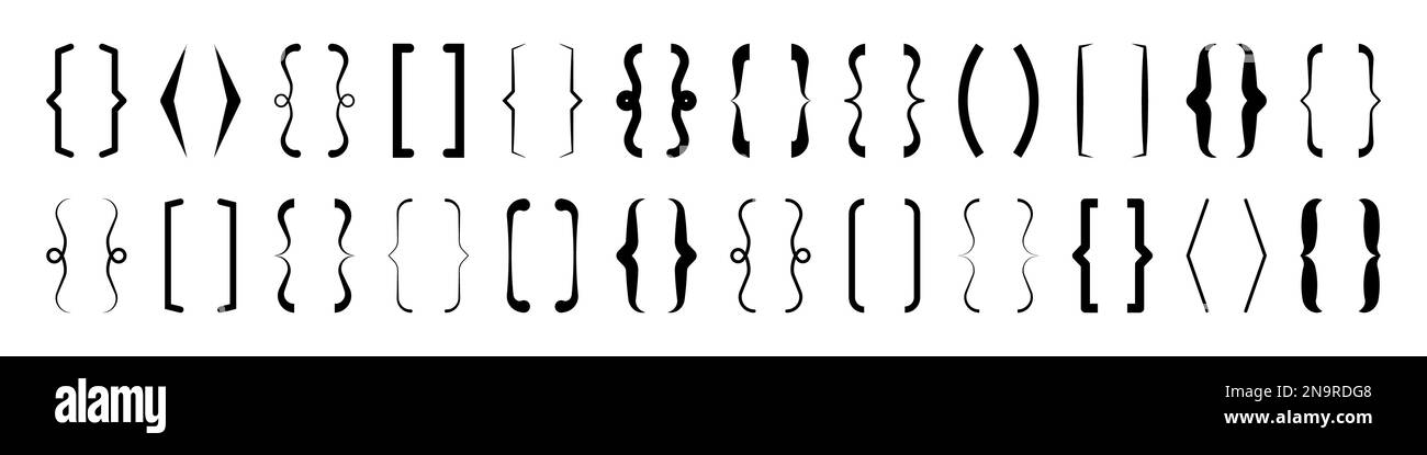 Text brackets collection, black quotation box. Curly, square and corner ...