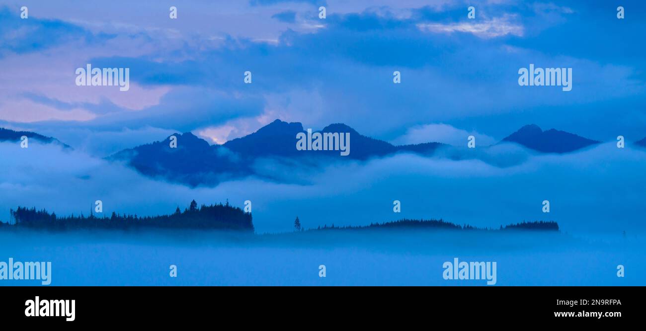 Sunrise at Alert Bay and over Cormorant Island; Vancouver Island ...