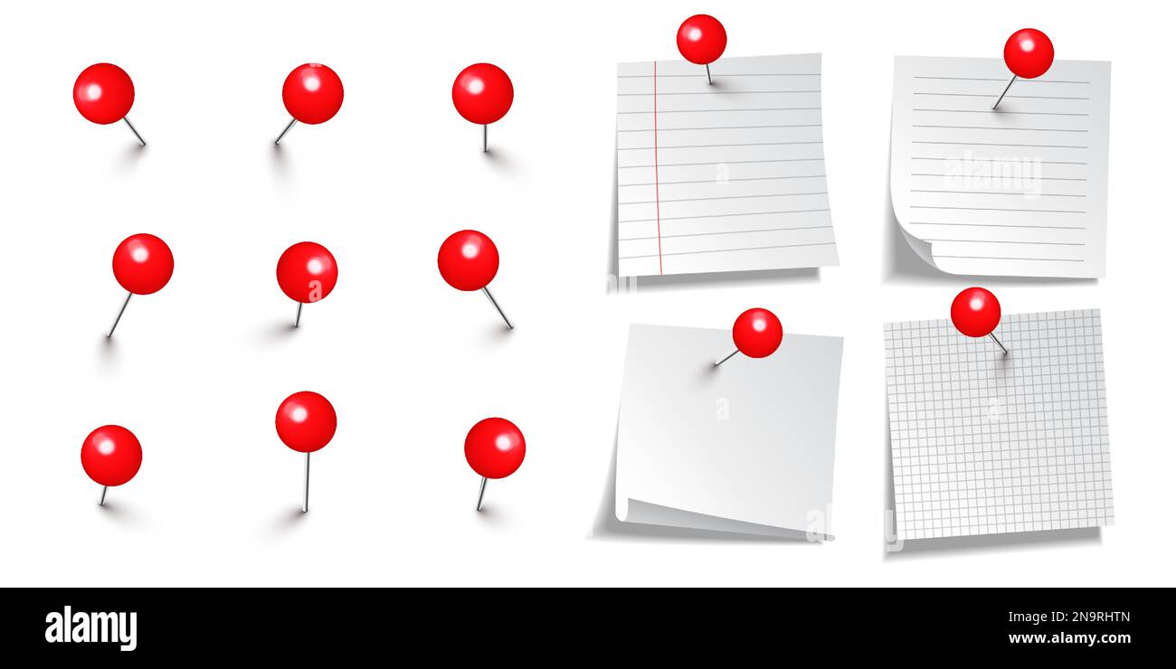 Realistic blank sticky notes isolated on white background. White sheets ...