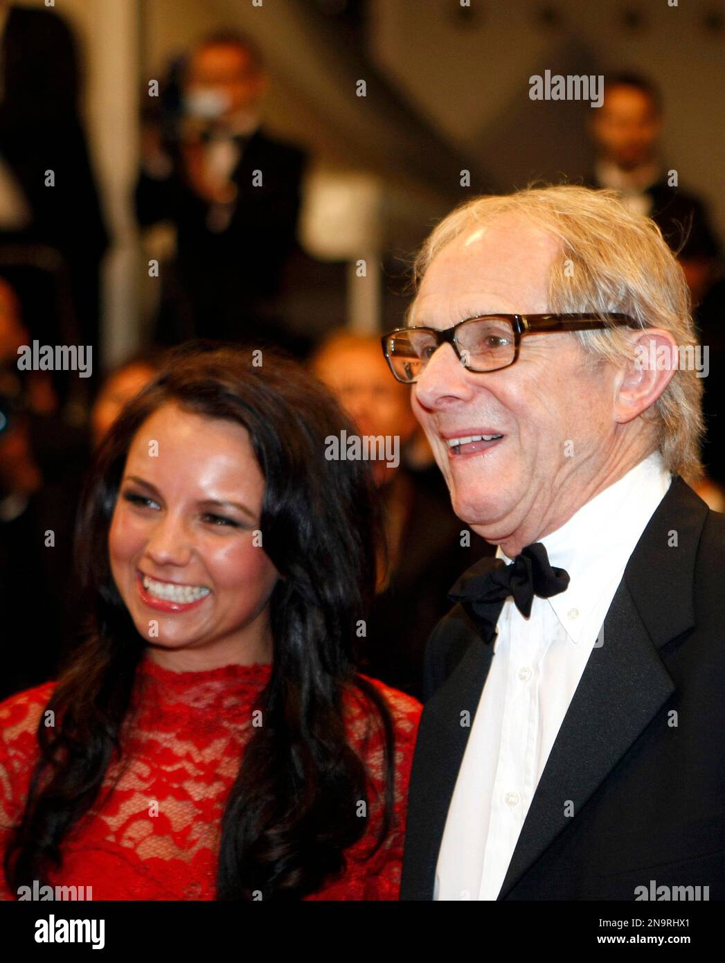 Director Ken Loach, right, and actress Jasmin Riggins pose on the red ...