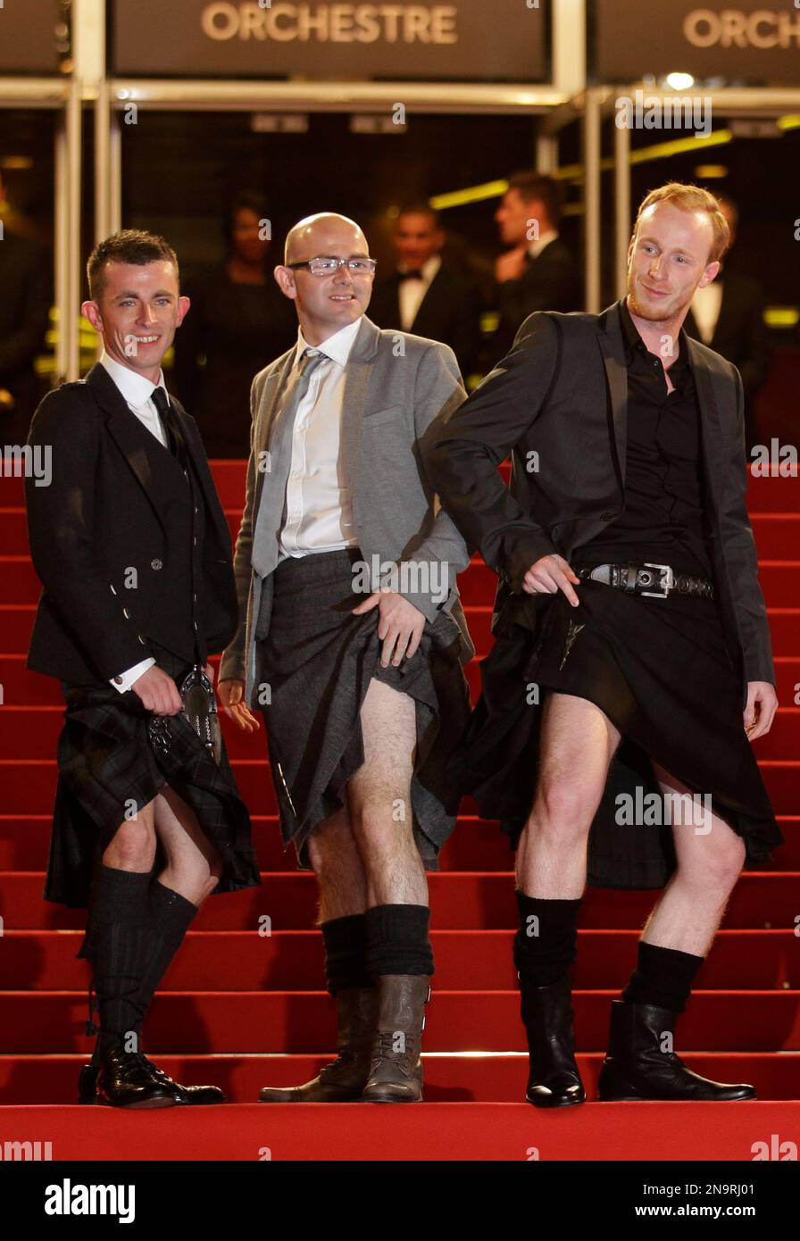 From left, actors Paul Brannigan, Gary Maitland and William Ruane pose ...