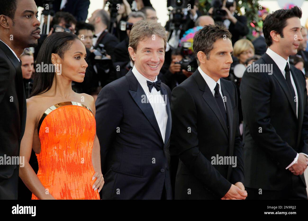 From left, actors Chris Rock, Jada Pinkett Smith, Martin Short, Ben ...