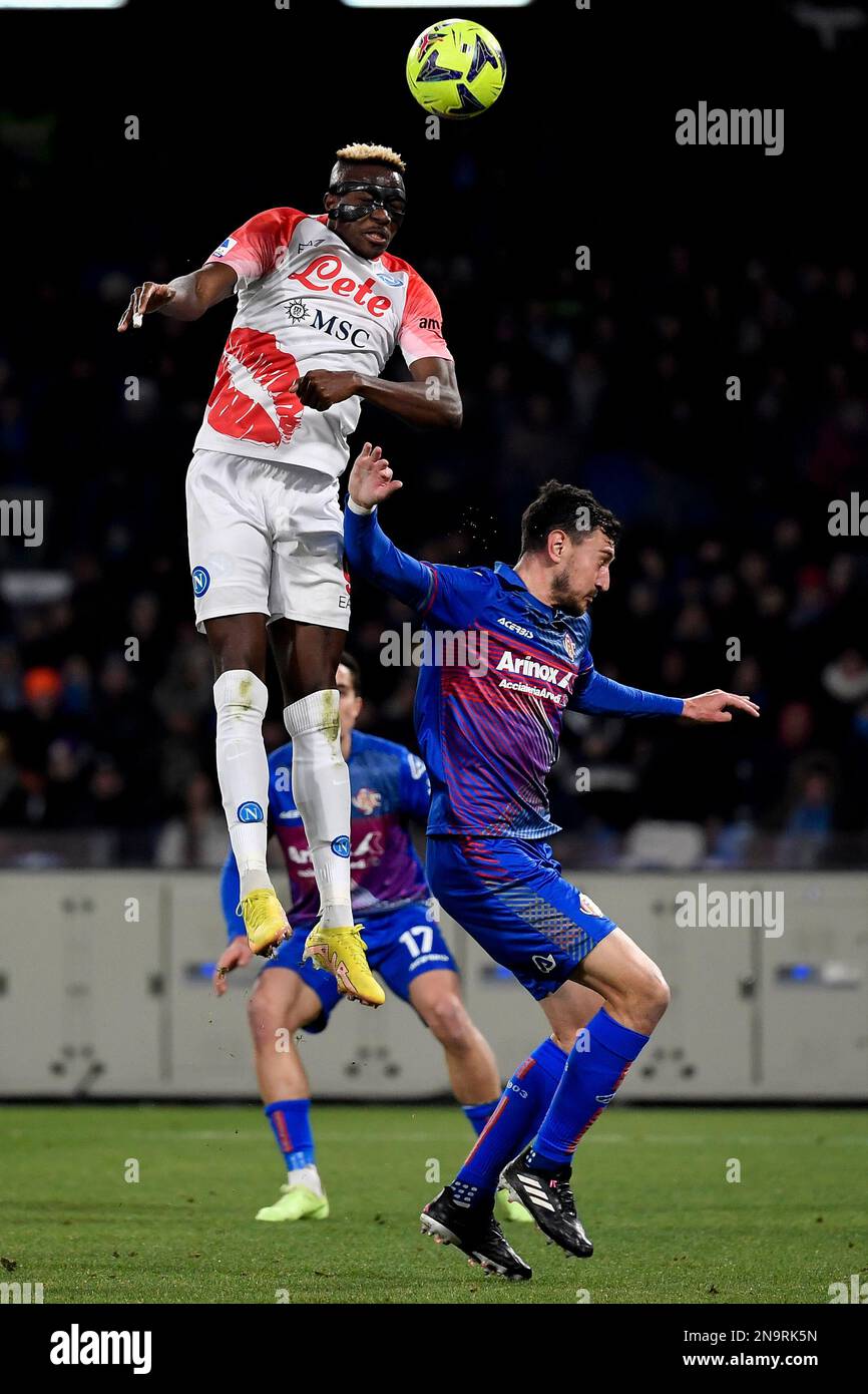 Napoli, Italy. 12th Feb, 2023. Victor Osimhen of SSC Napoli and Alex ...