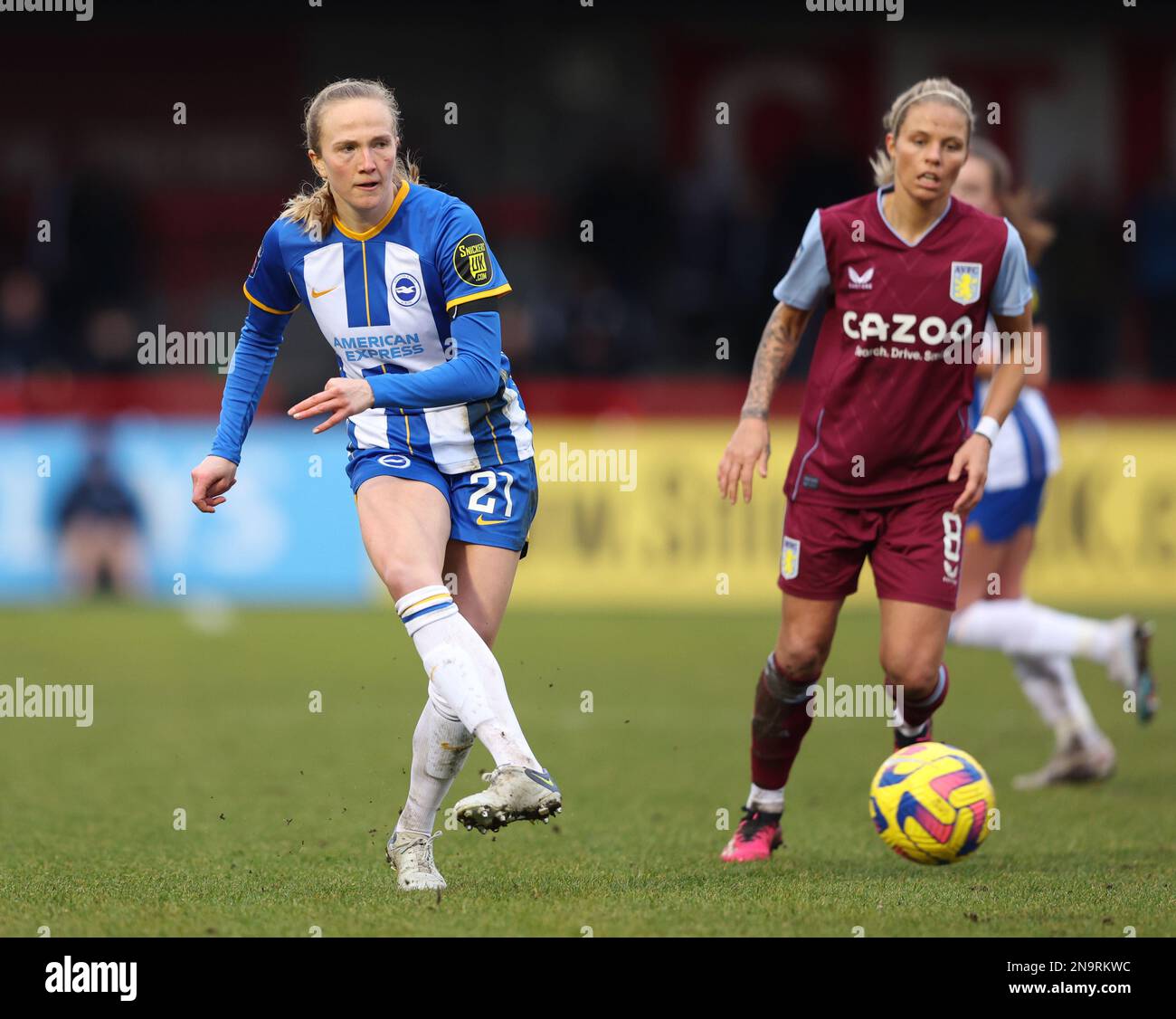 Crawley, UK. 12th Feb, 2023. Brighton's Zoe Morse during the Barclays ...