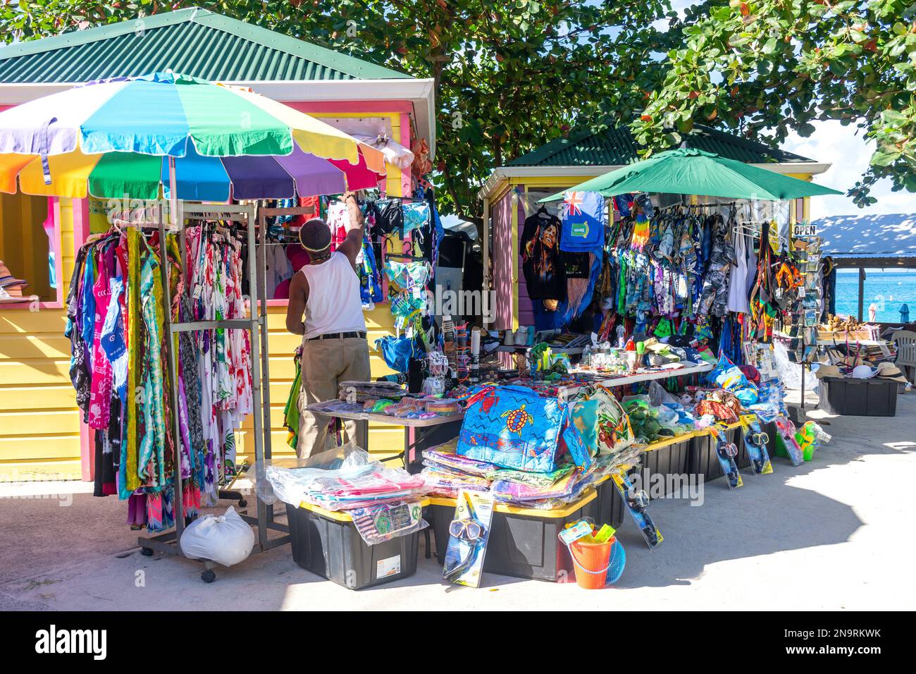 Beach shop display at Cane Garden Bay, Tortola, The British Virgin ...