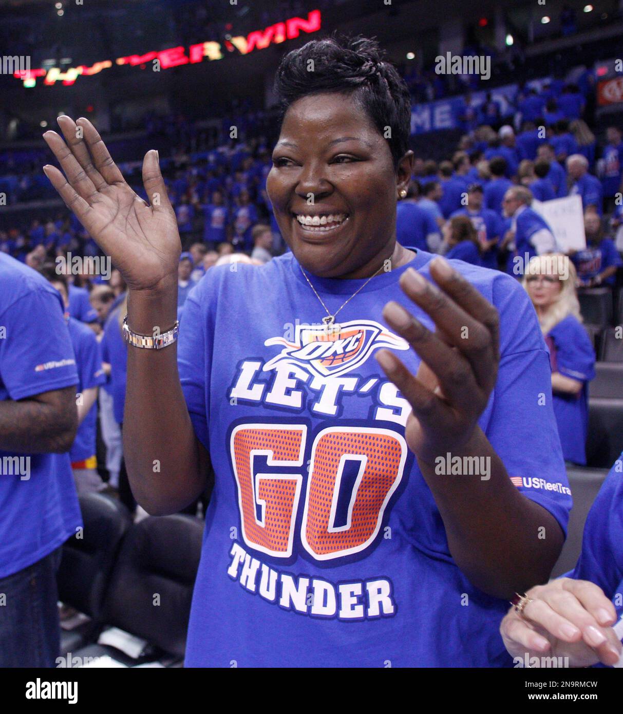 Wanda Pratt, Kevin Durant's mother, celebrates after the Oklahoma City ...