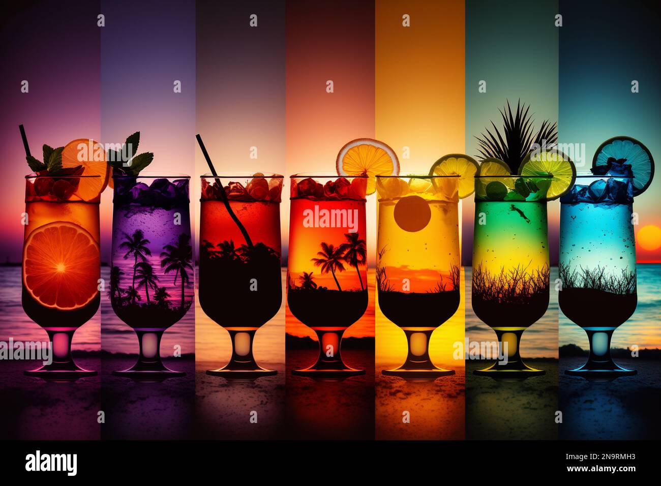 Beautiful tropical beach sunset colorful hi-res stock photography and ...