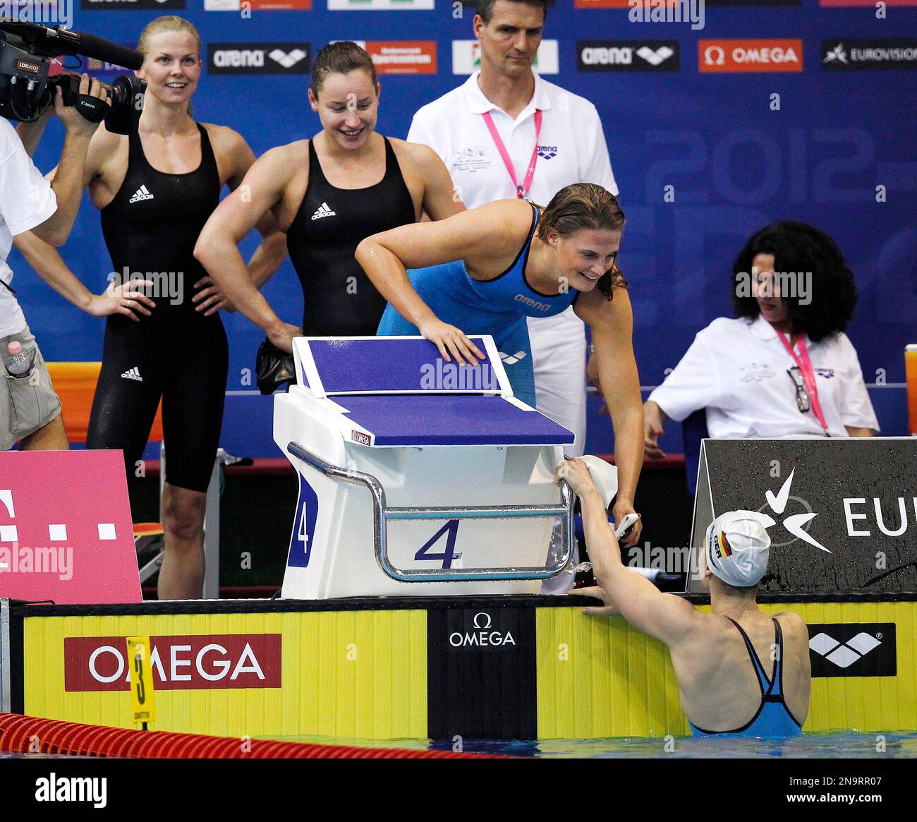 Germany's Britta Steffen, Silke Lippok, Lisa Vitting and Daniela ...
