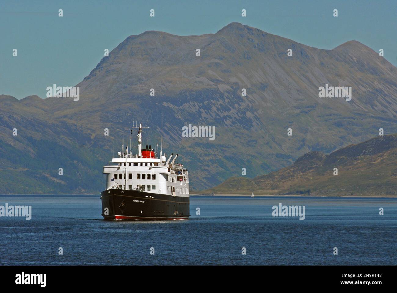 HEBRIDEAN PRINCESS approaching ARMADALE, SOUND OF SLEAT, with LADHAR ...
