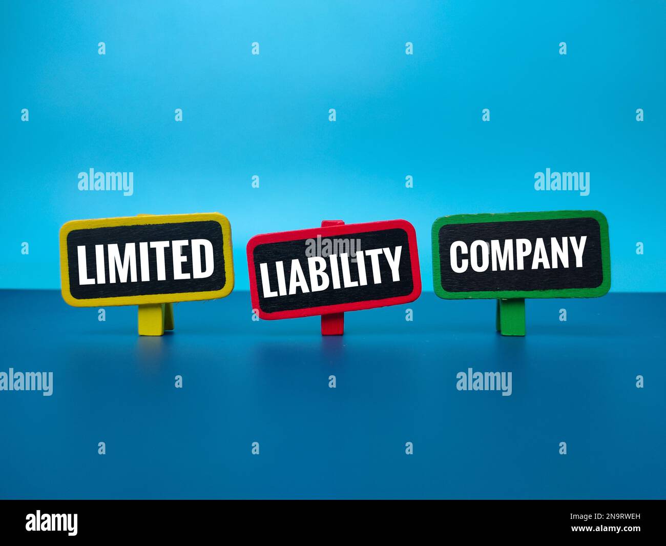 The Colored wooden boards with the word LIMITED LIABILITY COMPANY on ...