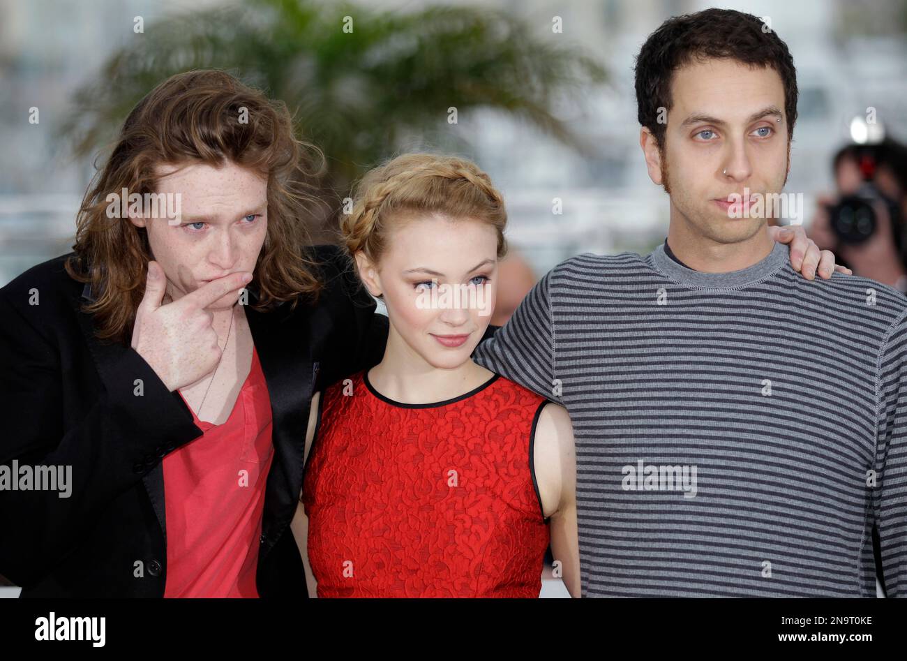 Actors Caleb Landry Jones, left Sarah Gadon and director Brandon ...
