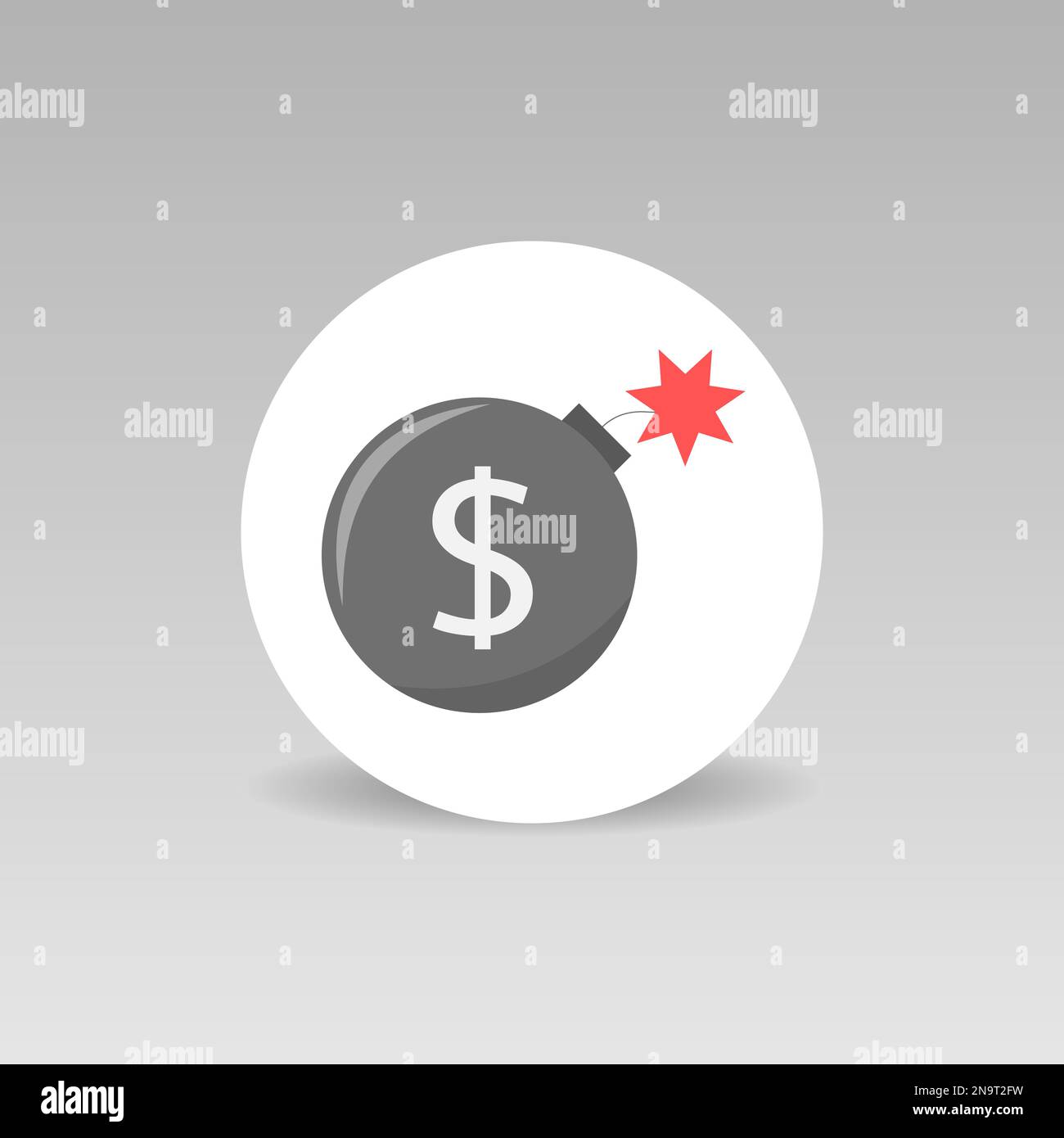 Bomb with dollar sign vector round icon Stock Vector Image & Art - Alamy