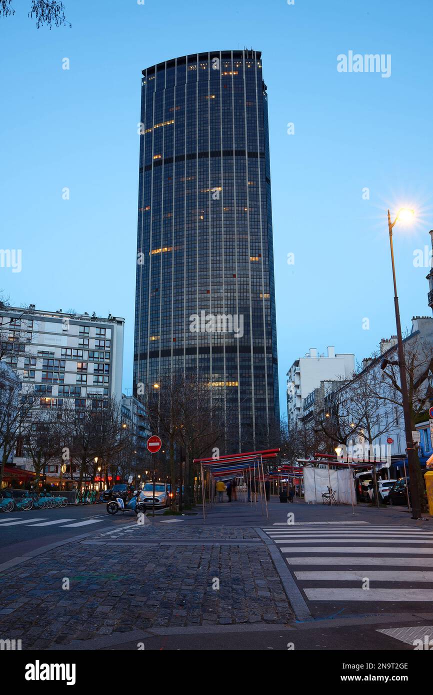 Paris, France - January 15, 2023 : Montparnasse tower, tallest tower in ...