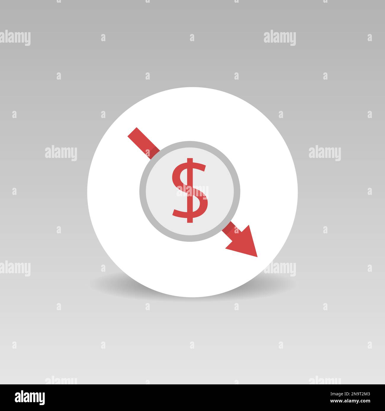Dollar decline vector round icon Crisis concept2 Stock Vector Image & Art - Alamy