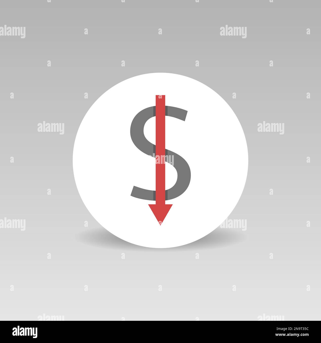 Dollar decline vector round icon Crisis concept Stock Vector Image & Art - Alamy