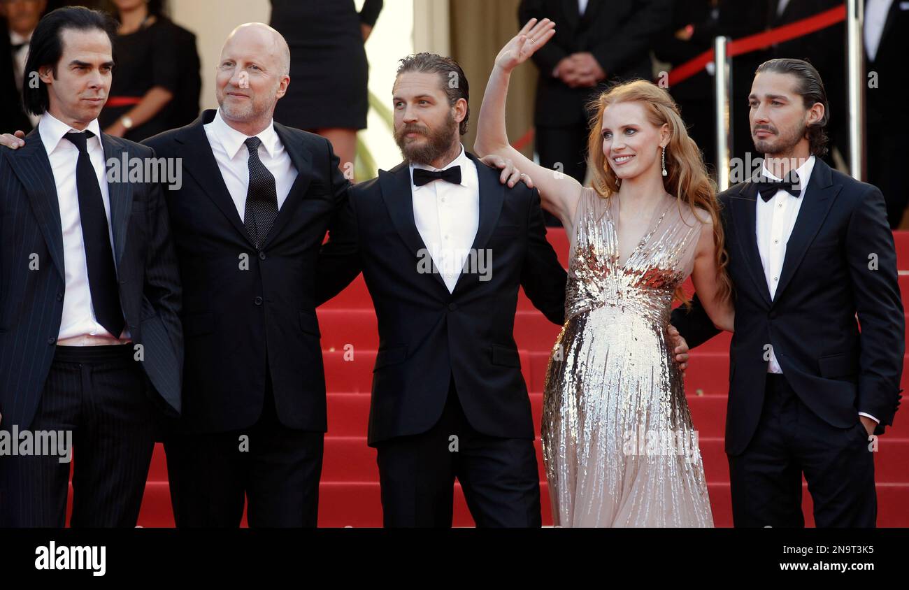 From left, screenwriter Nick Cave, director John Hillcoat, actors Tom ...